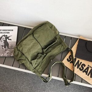 Messenger Bag Unisex Canvas Shoulder Bag Large Capacity Crossbody Bag with Multiple Pockets Vintage Hobo Shoulder Tote Bag (green)