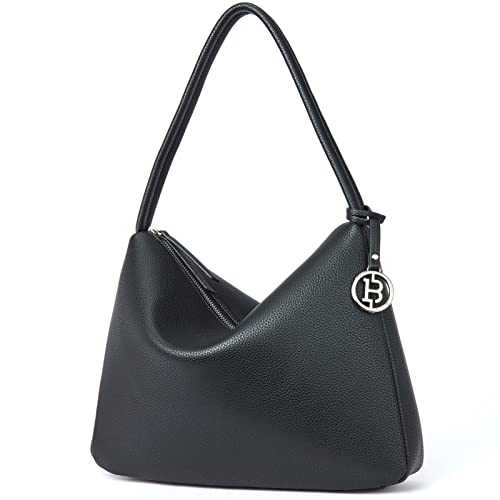 BOSTANTEN Shoulder Bag For Women Hobo Purses and Handbags Top Handle Clutch Purse with Zipper Closure Black