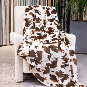 cow blanket lightweight fleece cow print throw blanket 50″x60″ soft warm plush cow blankets & throws for bed couch sofa chair travel office