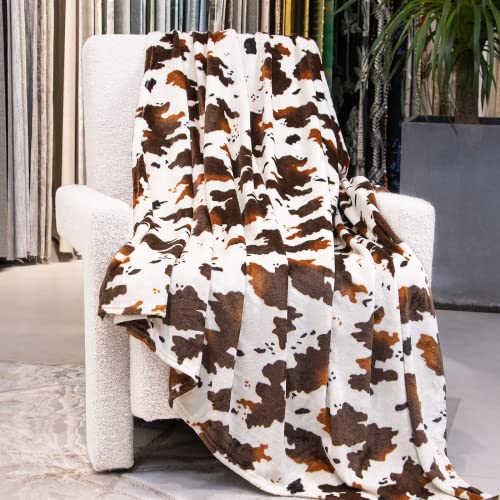 Cow Blanket Lightweight Fleece Cow Print Throw Blanket 50"x60" Soft Warm Plush Cow Blankets & Throws for Bed Couch Sofa Chair Travel Office