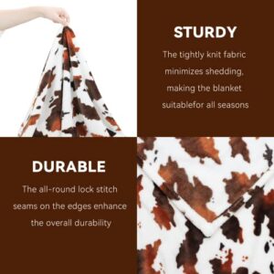 Cow Blanket Lightweight Fleece Cow Print Throw Blanket 50"x60" Soft Warm Plush Cow Blankets & Throws for Bed Couch Sofa Chair Travel Office