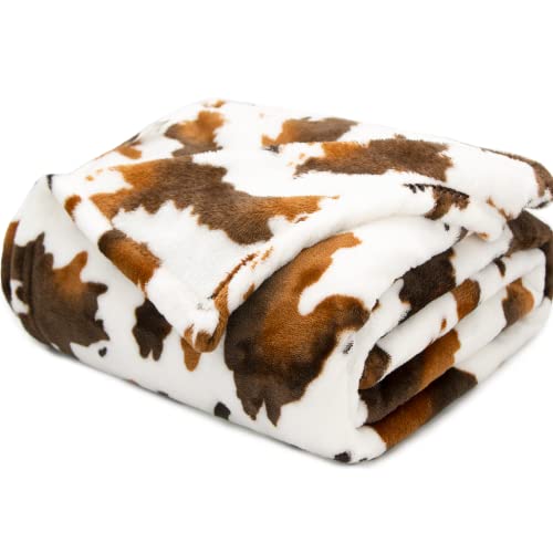 Cow Blanket Lightweight Fleece Cow Print Throw Blanket 50"x60" Soft Warm Plush Cow Blankets & Throws for Bed Couch Sofa Chair Travel Office