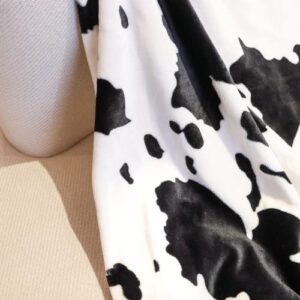 Cow Print Blanket Warm Plush Cute Cow Throw Blanket Soft Fleece Flannel Lightweight Black Cow Blankets Living Rooms Sofa Bedroom Decor Cow Gifts Blanket All Seasons 50" x 60"