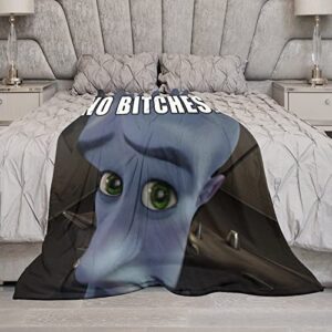 ASDPIHNK Funny Meme Blanket Megamind Soft Plush Throw Blanket Super Fuzzy Warm Lightweight Thermal Fleece Blankets for Couch Bed Sofa All Season 50″x 60″, 50''x60''