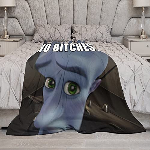 ASDPIHNK Funny Meme Blanket Megamind Soft Plush Throw Blanket Super Fuzzy Warm Lightweight Thermal Fleece Blankets for Couch Bed Sofa All Season 50″x 60″, 50''x60''