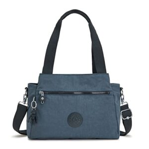 kipling women’s elysia crossbody, lightweight, multi-compartment magnetic snap pockets, shoulder bag, nocturnal grey