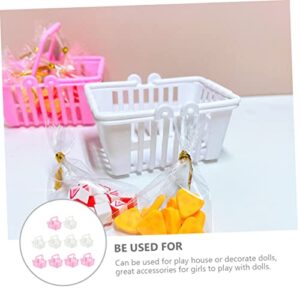 Operitacx 30 pcs Baskets Basket Shopping Picnic Kids Playthings Grocery Decorative with Plastic Supply Children for Handles House Fake Boys Scale Wear-resistant Miniature Mini Toys