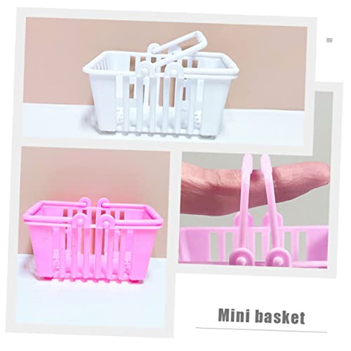 Operitacx 30 pcs Baskets Basket Shopping Picnic Kids Playthings Grocery Decorative with Plastic Supply Children for Handles House Fake Boys Scale Wear-resistant Miniature Mini Toys