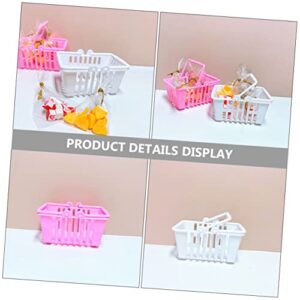 Operitacx 30 pcs Baskets Basket Shopping Picnic Kids Playthings Grocery Decorative with Plastic Supply Children for Handles House Fake Boys Scale Wear-resistant Miniature Mini Toys