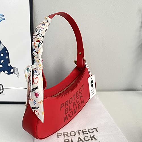 Qiayime Protect Black Women Shoulder Bag Ladies Fashion Clutch Hobo Tote Purse HandBag Underarm Bag (red)