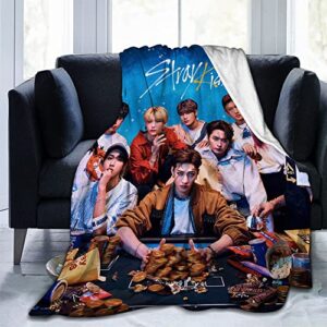 gobits kpop blanket korean star throw blanket idol singer 50×60 inch anti-pilling flannel ultra soft cozy fleece boys fans merchandise for sofa bed girls adults gifts