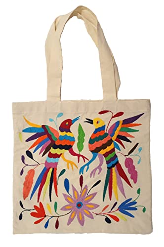 ALKIMIA INC Mexican Handmade Tote Authentic Otomi Tenango Embroidery