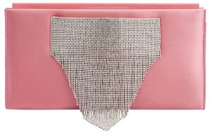 giuseppe zanotti, josiane crystal clutches, one size, hot pink