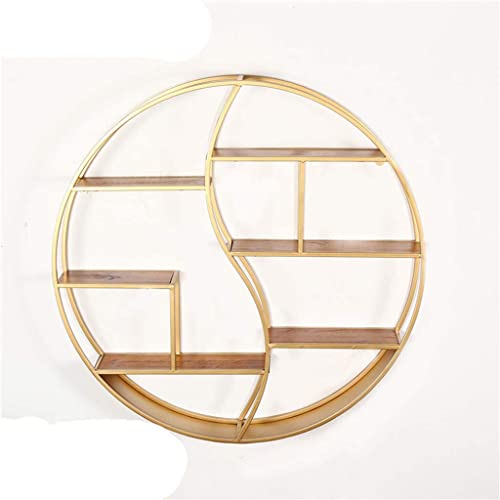 Creative Wall-Mounted Shelves, Multi-Function Indoor Circular Shelves in The Living Room, Decorative Shelves, Multi-Functional Commodity Display Shelves,,Gold,80CM