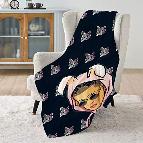 Mitterm Cute Funny Blanket Frank Velvet Blanket Comfortable and Warm Suitable for Sofa Bed 50”x40“