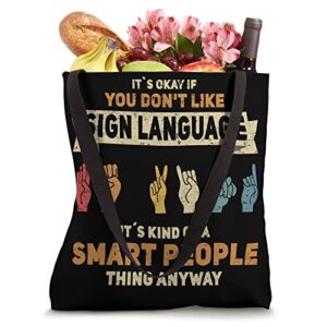 Hand Sign Language ASL Hand gesture Tote Bag