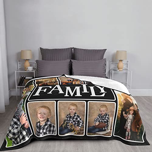 Custom Blanket with Photos Personalized Throw Blanket Customized Picture Blanket for Family Baby Mother Father Adult Friends Lovers Dog Pets on Birthday Halloween Christmas (10 Photo Collages)