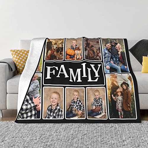 Custom Blanket with Photos Personalized Throw Blanket Customized Picture Blanket for Family Baby Mother Father Adult Friends Lovers Dog Pets on Birthday Halloween Christmas (10 Photo Collages)