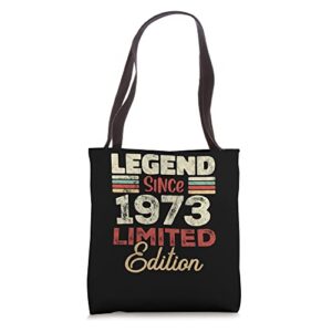 50th birthday 50 year old since 1973 limited edition tote bag