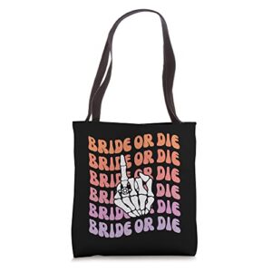 bride or die til death do us party bachelorette theme favor tote bag