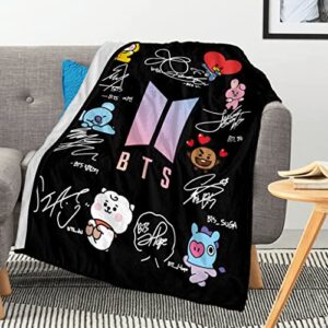 Fashion Throw Blanket Korean Ultra-Soft Flannel Blanket for Couch Bed Sofa Fan Gifts 50"x40"