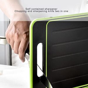 Multifunctional Cutting Board with Rapid Thawing and Knife Sharpener, Aluminum Alloy Dual-Sided Chopping Board, Hanging Storage Tool