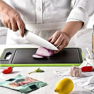 Multifunctional Cutting Board with Rapid Thawing and Knife Sharpener, Aluminum Alloy Dual-Sided Chopping Board, Hanging Storage Tool