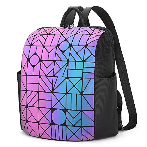 Geometric luminous crossbody bag glow-in-the-dark handbag Holographic reflective backpack purse clutch bag (backpack)