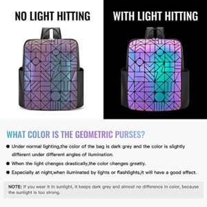 Geometric luminous crossbody bag glow-in-the-dark handbag Holographic reflective backpack purse clutch bag (backpack)