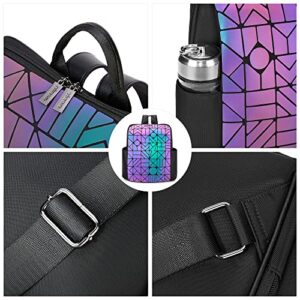 Geometric luminous crossbody bag glow-in-the-dark handbag Holographic reflective backpack purse clutch bag (backpack)