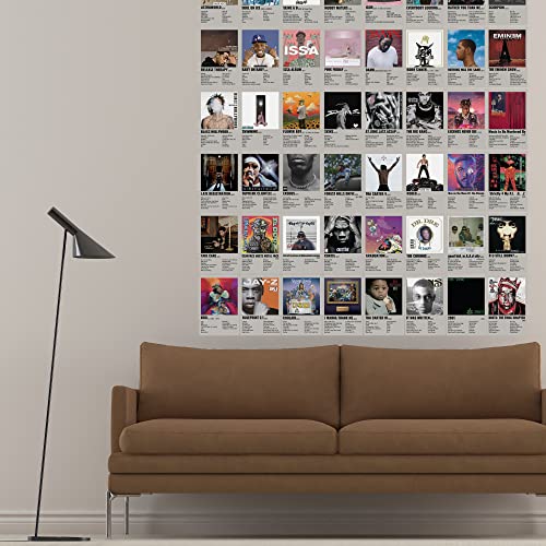 Retro Hip Hop Rappers Wall Collage Kit Prints for Bed Room Decor, 4x6 Inch Music Album Cover Posters Prints 50Pcs for Teens, Gifts for Rapper Fans