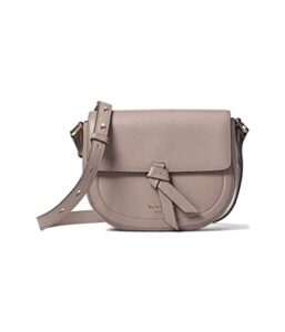 kate spade new york knott pebbled leather medium saddle bag mineral grey one size