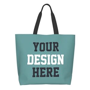 custom tote bag personalized shoulder bags add your photo image custom handbag for women teacher for travel business shopping personalized gifts