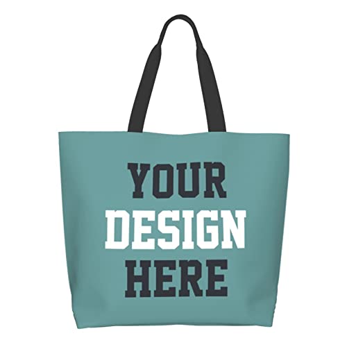 Custom Tote Bag Personalized Shoulder Bags Add Your Photo Image Custom Handbag For Women Teacher for Travel Business Shopping Personalized Gifts