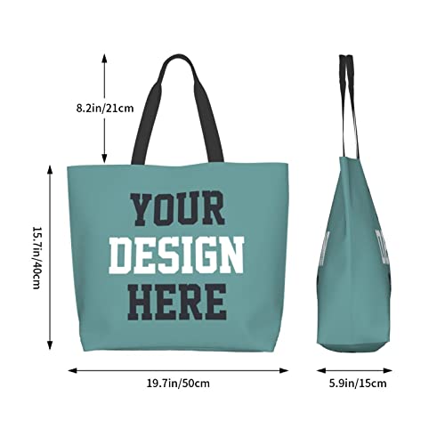 Custom Tote Bag Personalized Shoulder Bags Add Your Photo Image Custom Handbag For Women Teacher for Travel Business Shopping Personalized Gifts