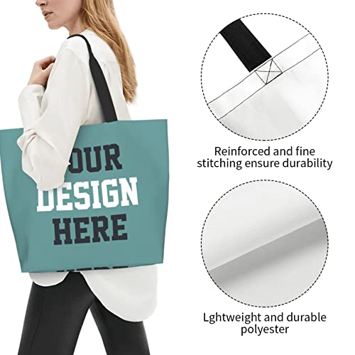 Custom Tote Bag Personalized Shoulder Bags Add Your Photo Image Custom Handbag For Women Teacher for Travel Business Shopping Personalized Gifts