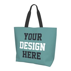 Custom Tote Bag Personalized Shoulder Bags Add Your Photo Image Custom Handbag For Women Teacher for Travel Business Shopping Personalized Gifts