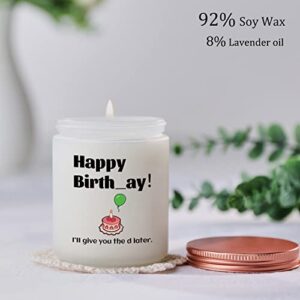 Funny Birthday Gifts for Girlfriend, Wife, Her, Fiancee- Unique Couple Happy Birthday Gift Ideas- Gag Women Bday Party Candle Presents from Boyfriend Husband Fiance Him- Lavender