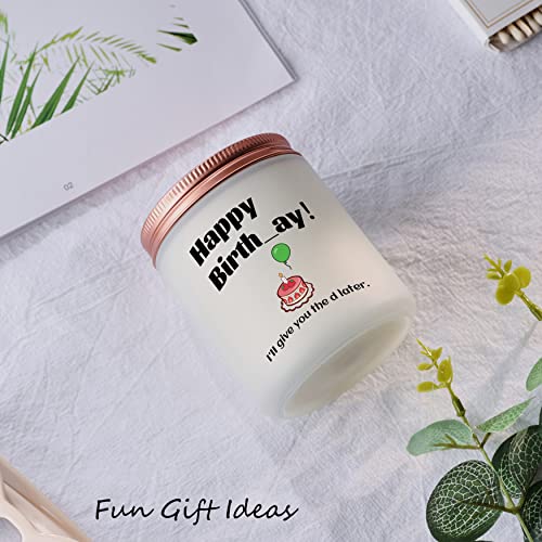 Funny Birthday Gifts for Girlfriend, Wife, Her, Fiancee- Unique Couple Happy Birthday Gift Ideas- Gag Women Bday Party Candle Presents from Boyfriend Husband Fiance Him- Lavender