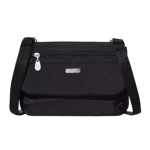 Baggallini Flap 2 It East-West Crossbody Bag (Black)