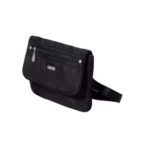 Baggallini Flap 2 It East-West Crossbody Bag (Black)