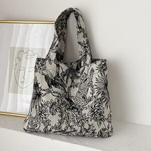 Vintage Women Forest Canvas Shoulder Tote Bag Casual Large Capacity Handbags