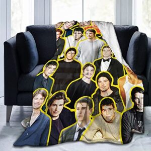 blanket josh hartnett soft and comfortable warm fleece blanket for sofa, office bed car camp couch cozy plush throw blankets beach blankets