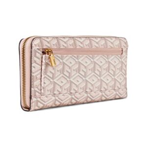 GUESS Laurel Large Zip Around Wallet, Pale Rose Logo