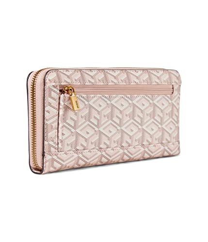 GUESS Laurel Large Zip Around Wallet, Pale Rose Logo