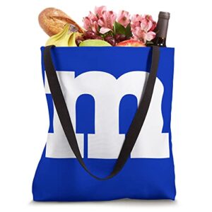 Funny Letter m Chocolate Candy Halloween Team Groups Costume Tote Bag