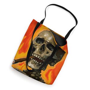 Vintage Van Gogh Style Skull Van Gogh Skeleton Head Tote Bag