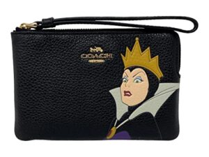 coach disney x coach corner zip wristlet with evil queen motif