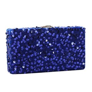 square sequins cocktail wedding engagement handbag evening bag purse clutch pouch7.09′ x 3.94′ x 1.97′(inch) (blue)