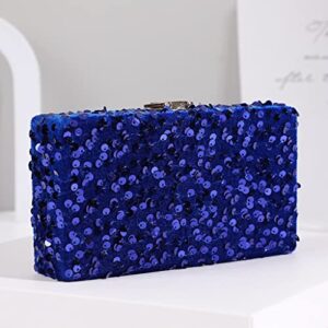 square Sequins Cocktail Wedding Engagement Handbag Evening Bag Purse Clutch Pouch7.09' x 3.94' x 1.97'(inch) (Blue)